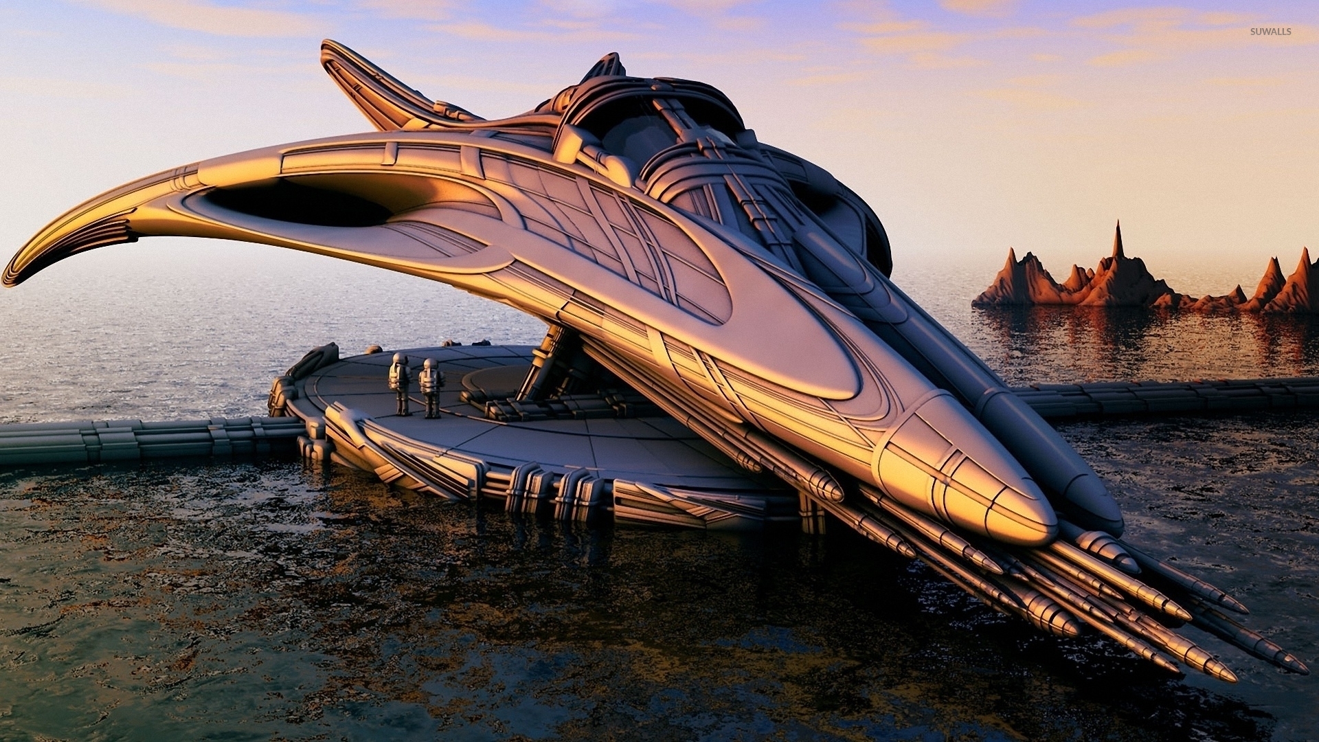 Futuristic Spaceship Design Wallpaper Fantasy Wallpapers 52593